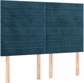 Box spring postel s matrací tmavě modrá 140x200 cm samet 3132745