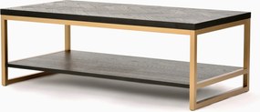 Konferenční stolek Seville 120 cm z masivu černý/zlatý