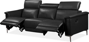 Černá pohovka z imitace kůže 222 cm Lund – Støraa