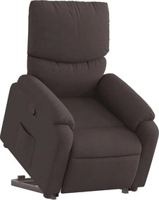 Zvedací polohovací křeslo tmavě hnědé textil 3204829