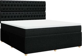 Box spring postel s matrací černá 180x200 cm textil 3294444