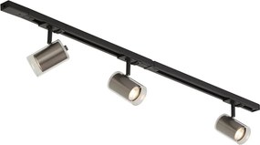 Moderní kolejnicový systém černý se 3 bodovými světly Gunmetal 1-fázový - Iconic Lloyd