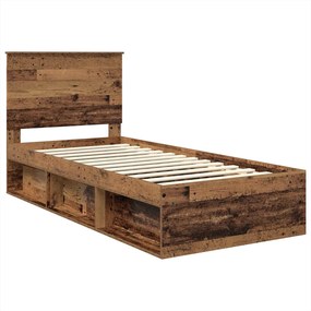 Rám postele s čelo Staré dřevo 75 x 190 cm Masivní borové dřevo 3409424
