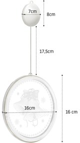 Tutumi, LED svítící ozdoba se zvonkovým vzorem 311382A, bílá, CHR-06515