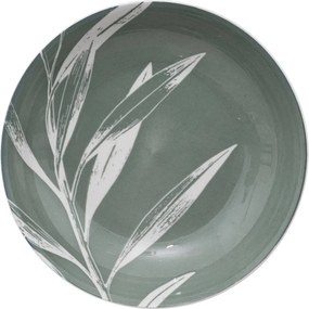 Jídelní souprava s listovým vzorem, 18 prvků, zelená barva