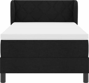 Postel s boxspringem s čelo Černá 100 x 200 cm textil 3340075