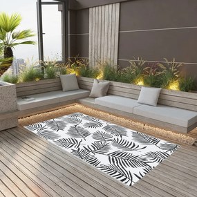 Venkovní koberec ARAKIL bílý a černý 160 x 230 cm PP 310426