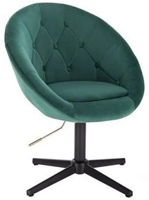 LuxuryForm DESIGN Otočné křeslo VERA VELUR na černém kříži - zelené