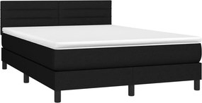 Box spring postel s matrací černá 140 x 190 cm textil 3140131