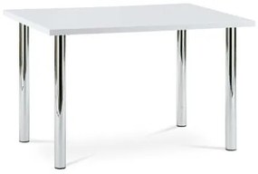 Autronic Moderní jídelní stůl Jídelní stůl 120x75 cm, chrom / vysoký lesk bílý (AT-1914B WT) (2xKarton)