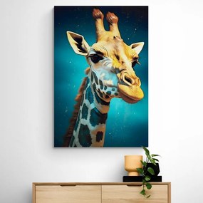 Obraz modro-zlatá žirafa - 80x120