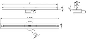 Mexen Flat 360° Super Slim lineární odtok rotační 110 cm, Chromovaná - 1051110