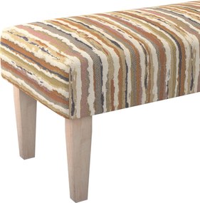 Dlouhá lavička 100x40cm barva béžová látka pletený vzor, vzorované