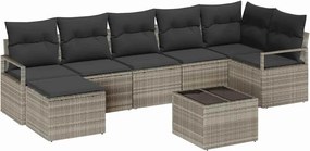 Set pohovek 9 ks Světle šedá polyratan 3346512