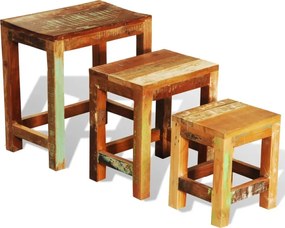 vidaXL Sada hnízdových stolků 3 kusy vintage recyklované dřevo [241093]