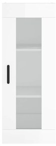 Skříň highboard bílá s vysokým leskem 34,5x34x180 cm kompozit,  3199307