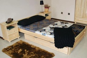 MPE, MAREK 180x200 postel z masivního dřeva, dekor borovice, olše, dub, ořech