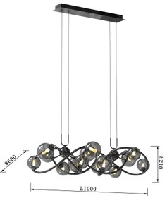 Wofi 7014-1405 - LED Lustr na lanku NANCY 14xG9/3,5W/230V černá/chrom