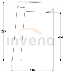 Invena Paros, vysoká umyvadlová baterie, chromová, INV-BU-09-W01-A