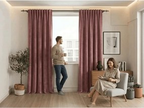 Zatemňovací závěs ELVIO VELVET 140x250 cm, starorůžový Zavěšení: Kovové kroužky