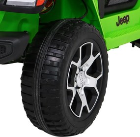 Ramiz Jeep Wrangler Rubicon elektrické auto pro děti zelené + dálkové ovládání + MP3 LED rádio + EVA kola