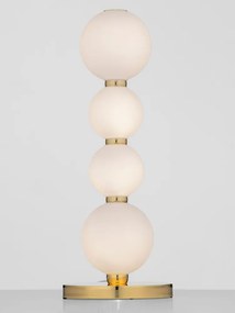 Bílá/ve zlaté barvě kovová LED stolní lampa se skleněným stínidlem (výška 31 cm) Perla – Nova Luce