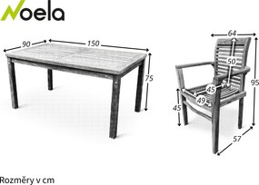 Noela Zahradní teakový set 1+4 pro 4 osoby Garden III.