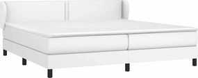 Box spring postel s matrací bílá 200x200 cm umělá kůže 3127272