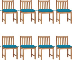 Zahradní židle s poduškami 8 ks masivní teak 3073161