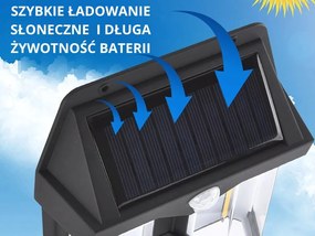 Verk Group Solární lampa se soumrakovým senzorem pohybu 3 režimy vodotěsná 1200 lm