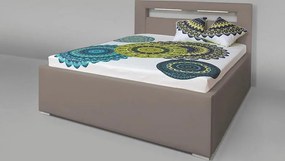 Dřevona - Elitte Čalouněná postel AVA LERYN 160x200, s úložným prostorem a LED osvětlením, MADRYT 926