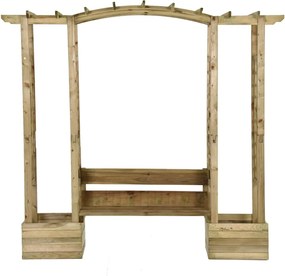 Zahradní pergola s lavicí a truhlíky impregnovaná borovice 318566