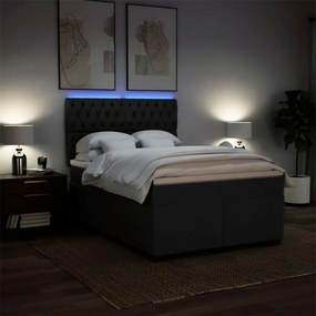 Box spring postel s matrací černá 140x200 cm textil 3292820