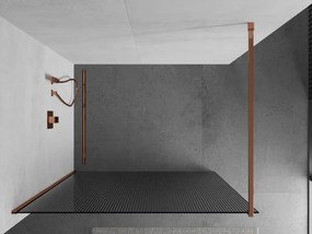 Mexen Kioto, sprchová zástěna 120 x 200 cm, 8mm sklo s žebrovým vzorem, růžové zlato profil, 800-120-101-60-09