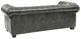 furniture-nabytek.cz - Masivní třímístná pohovka Chesterfield z pravé kůže, zelená – 200×90×72 cm