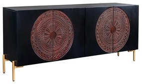 Massive home | Černá designová komoda Black Mandala 160cm 41121