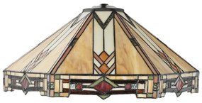 Béžové skleněné stínidlo lampy Tiffany Joos – 50x25 cm