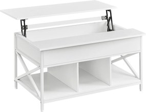 XXXLutz KONFERENČNÍ STOLEK, bílá, kov, kompozitní dřevo, 100/60/48-62 cm Boxxx - Konferenční stolky - 002543049901