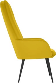 Relaxační křeslo hořčicově žluté samet 341201