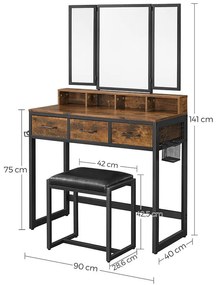 Vasagle & Songmics Toaletní stolek URBANIC