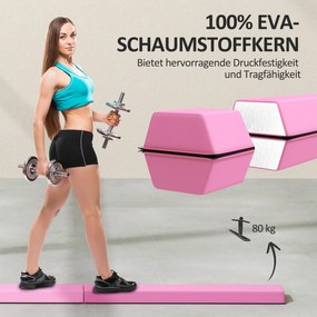 SPORTNOW 236 cm skládací kladina, přenosná gymnastická kladina, protiskluzová kladina, gymnastická a balanční kladina do 80 kg, pro děti od 3 let, vn…
