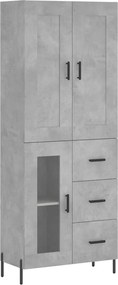 Skříň highboard betonově šedá 69,5x34x180 cm kompozitní dřevo 3199949