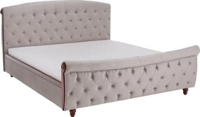 Postel s roštem, 180x200, šedohnědá Taupe Velvet látka, BARETO Kondela 0000402151