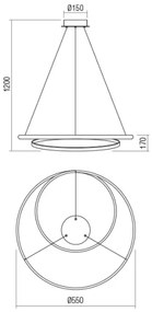 Redo 01-1793 - LED Stmívatelný lustr na lanku TORSION LED/29W/230V bílá