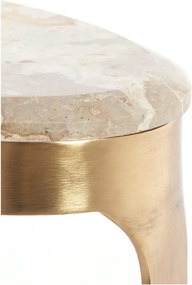 Konferenční stolek s mramorovou deskou v bronzové barvě/taupe 39x65 cm Giulio – Light &amp; Living