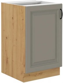 Kuchyňská skříňka Stilo 50 ZL 1F BB korpus dub artisan, dvířka světle šedá CLAY