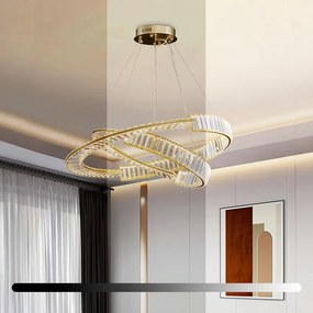 Toolight Designové LED osvětlení Crystal + dálkové ovládání APP1524-CP 60/80 GOLD