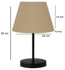 Stolní lampa Dantos 36 cm béžová/černá