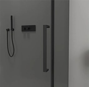 CERANO - Sprchové posuvné dveře Lantono L/P - 8 mm - Soft-Close - černá matná, grafitové sklo - 100x195, CER-8050BD7235