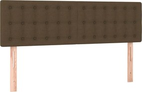 Box spring postel s matrací a LED tmavě hnědá 140x190 cm textil 3133472